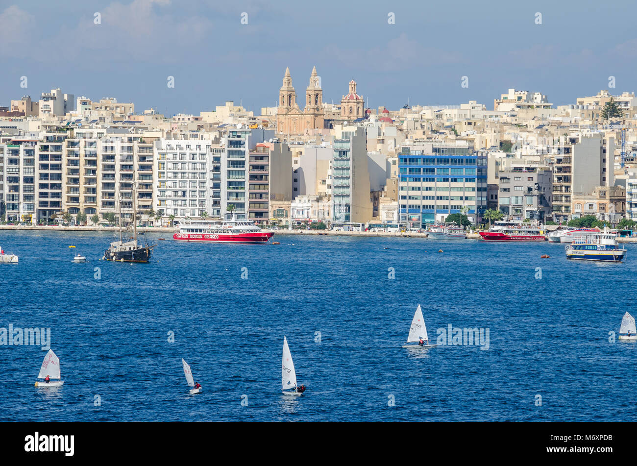 Gzira, Malta - November 8, 2015:Gzira, a town located in Marsamxett ...
