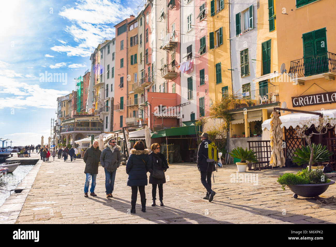 The beautiful town of Porto Venere, also called Portovenere, with ...