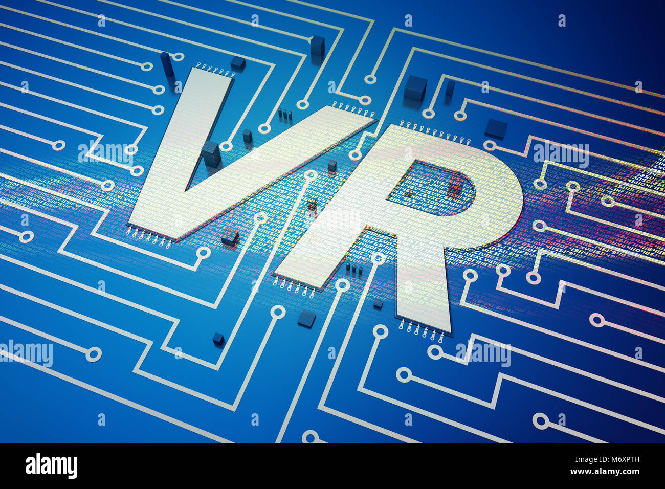 VR and circuit boards, technology finance Stock Photo - Alamy