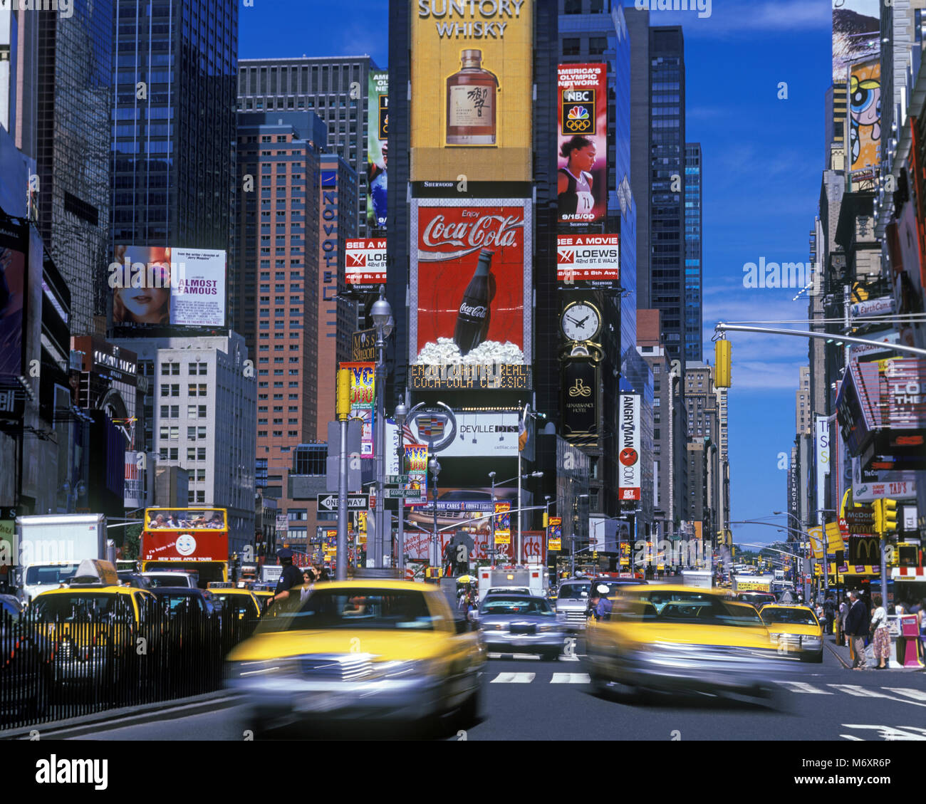 2000 HISTORICAL YELLOW TAXI CABS TIME SQUARE MANHATTAN NEW YORK CITY ...
