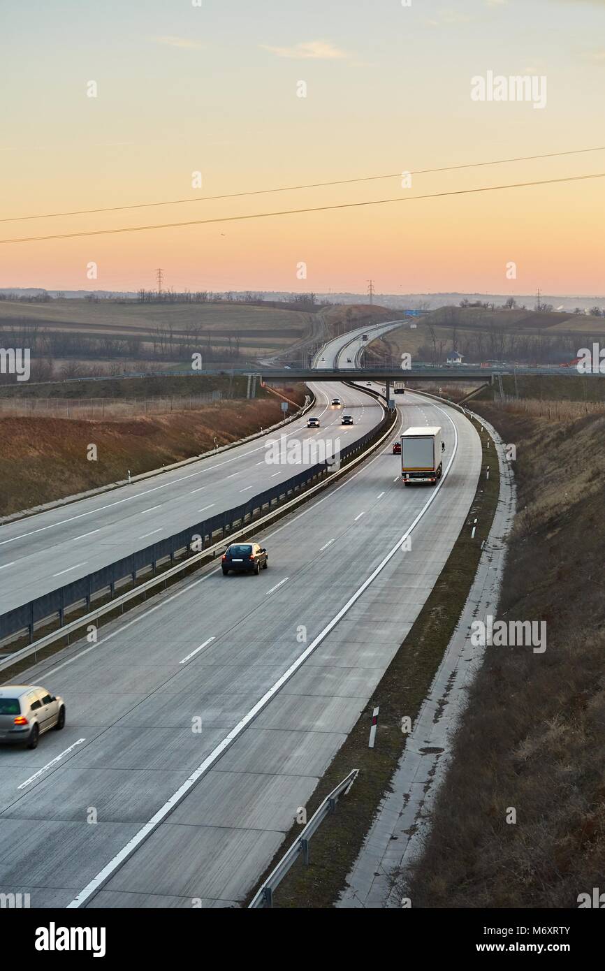 Highway with low traffic Stock Photo - Alamy
