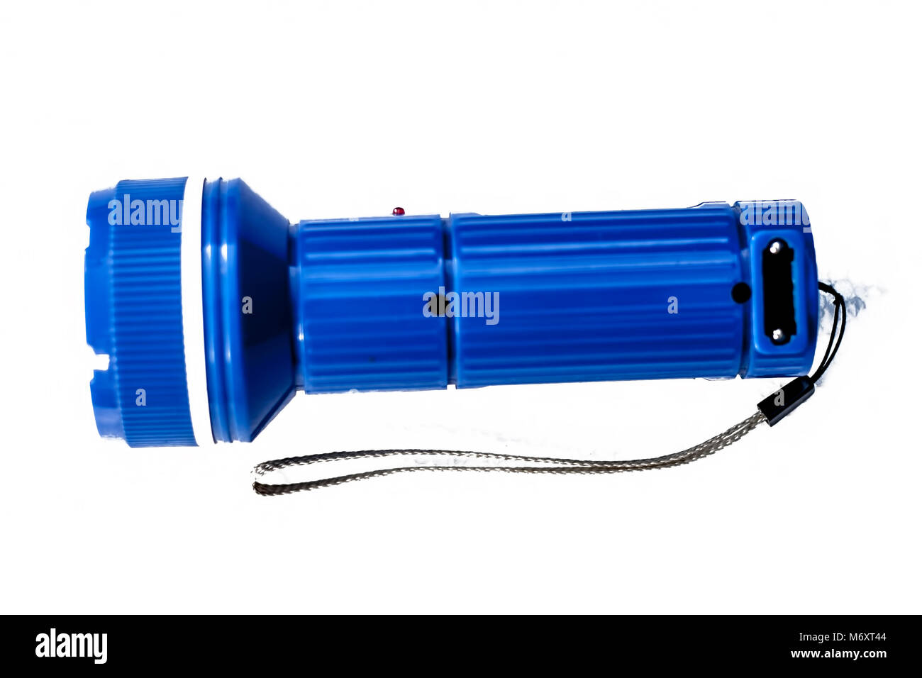 Close up of a blue torch isolated on white Stock Photo - Alamy