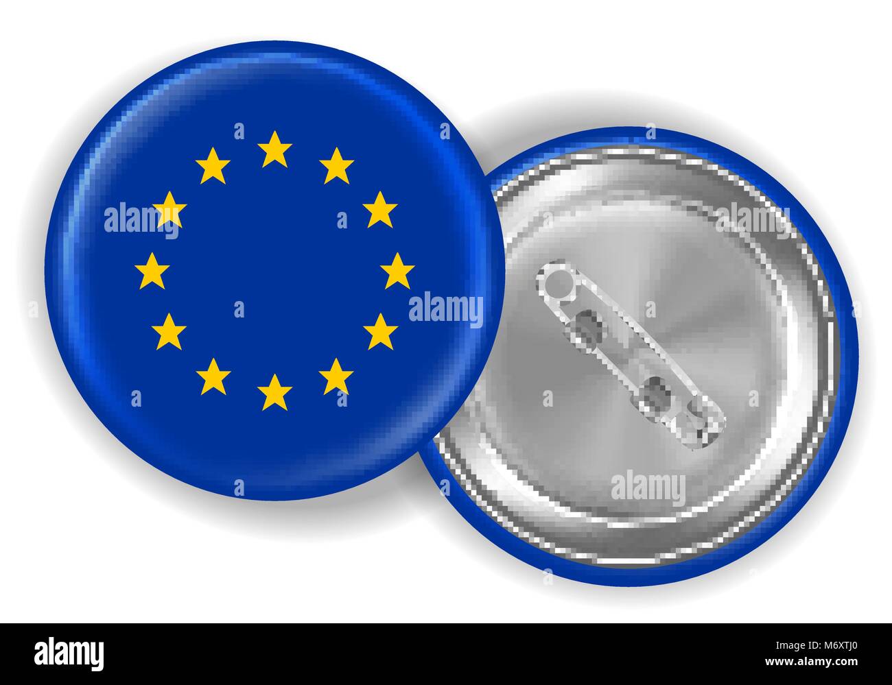 europe flag round brooch pin front and back Stock Vector Image & Art ...