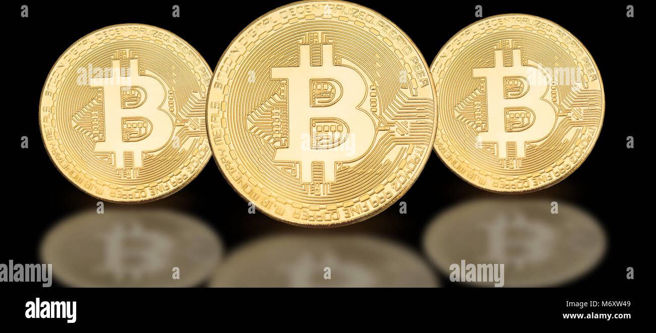 Cover photo for social media profile: a set of bitcoins on a solid ...
