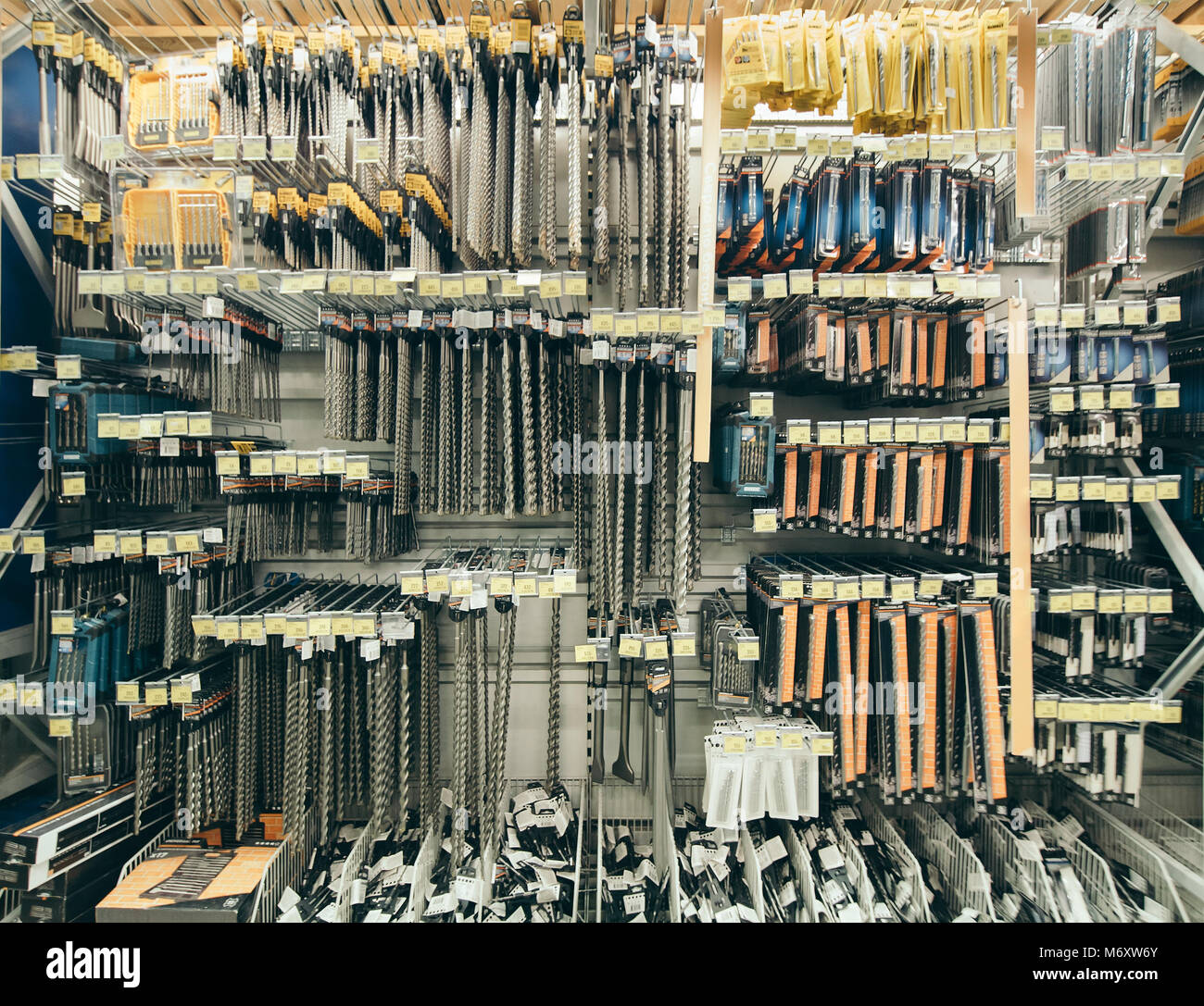Many drill tool in store for home improvement and DIY. Shallow DOF ...