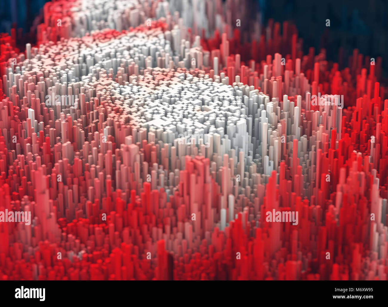Many cubes composed of 3D mountain illustrator Stock Photo - Alamy