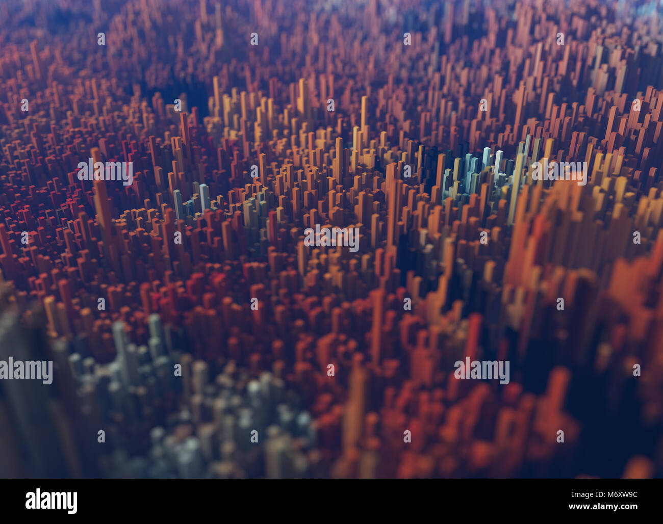 Many cubes composed of 3D mountain illustrator Stock Photo - Alamy