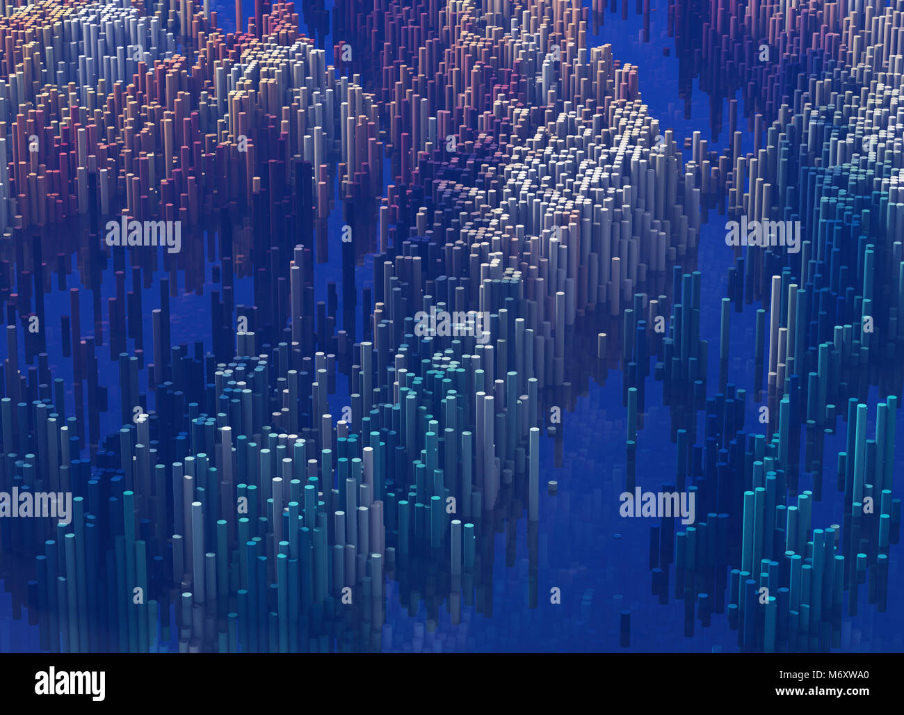 Many cubes composed of 3D mountain illustrator Stock Photo - Alamy