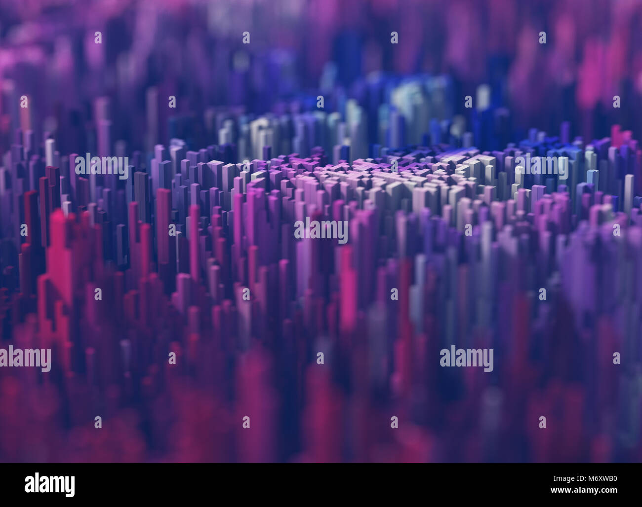 Many cubes composed of 3D mountain illustrator Stock Photo - Alamy