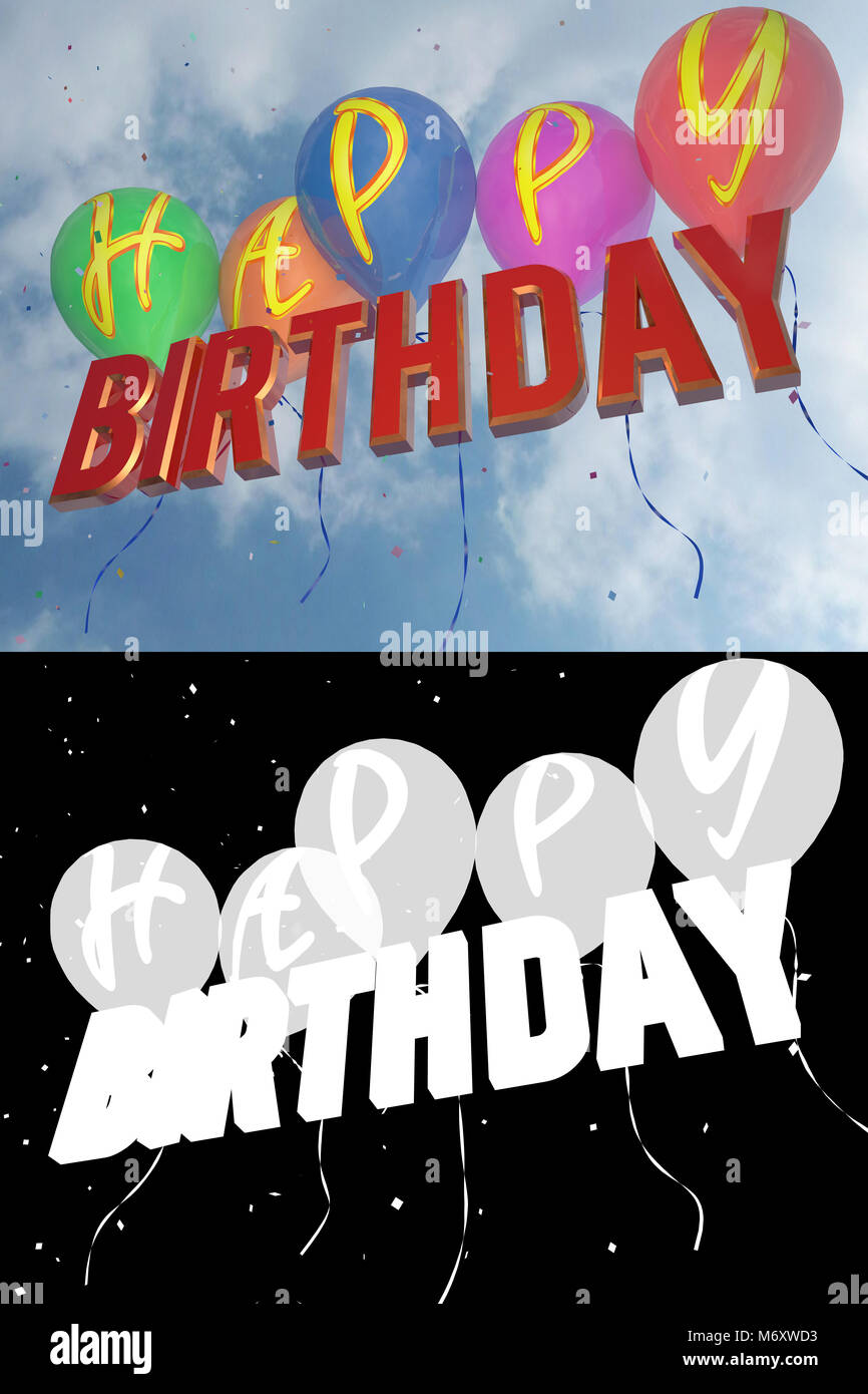happy Birthday balloons. Alpha channel Stock Photo - Alamy