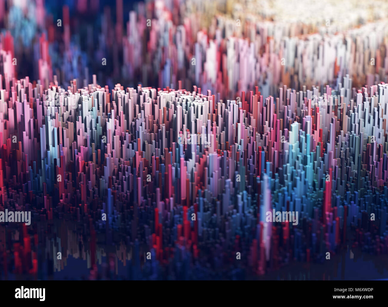 Many cubes composed of 3D mountain illustrator Stock Photo - Alamy