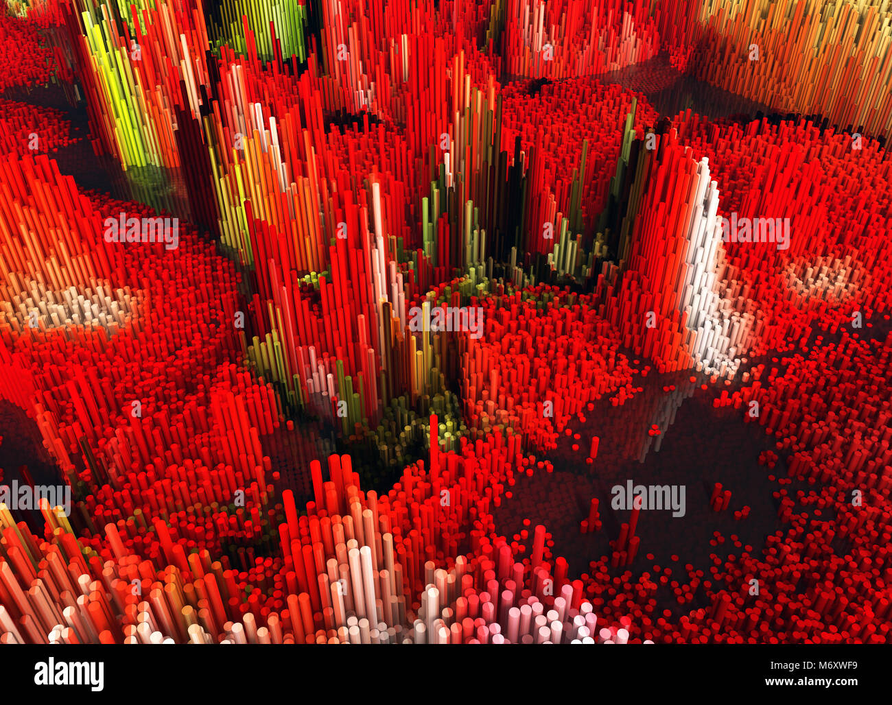 Many cubes composed of 3D mountain illustrator Stock Photo - Alamy