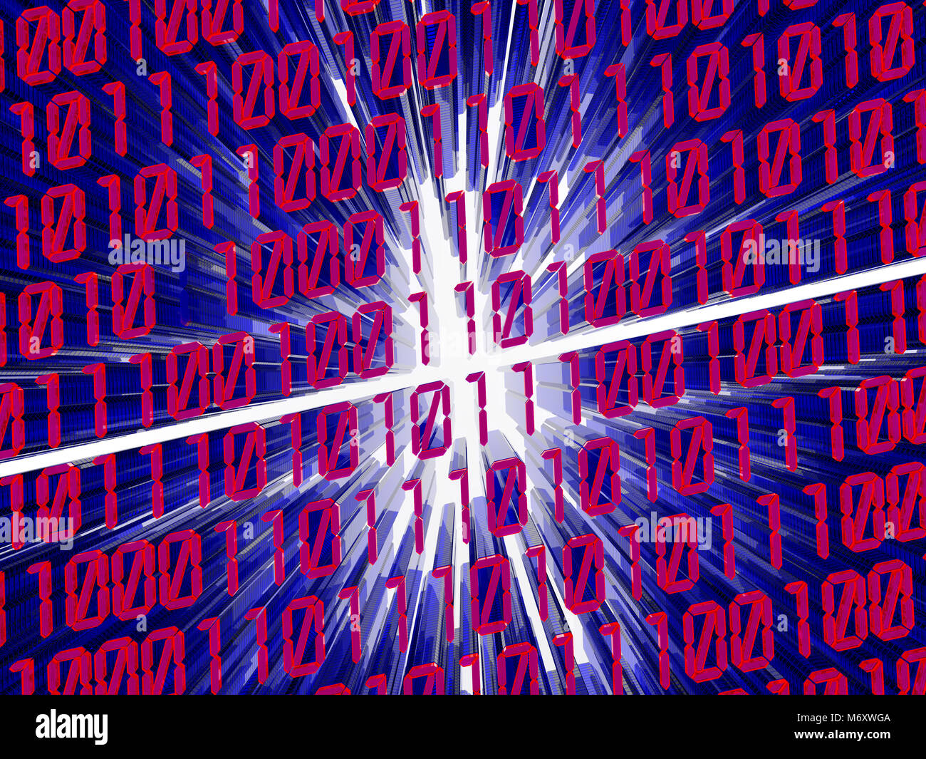 the numbers zero and one translucent glass. 3D illustration Stock Photo ...