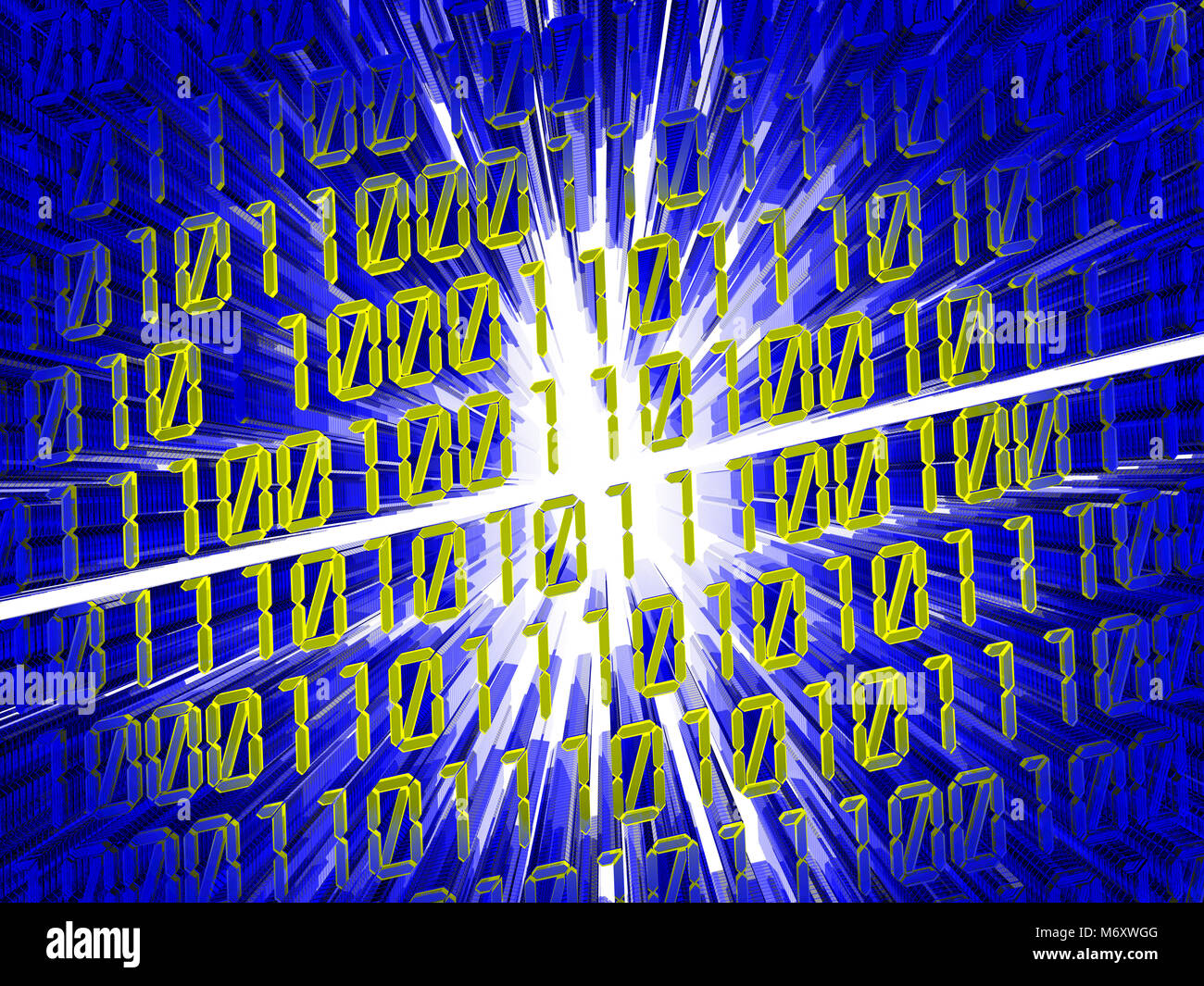 the numbers zero and one translucent glass. 3D illustration Stock Photo ...
