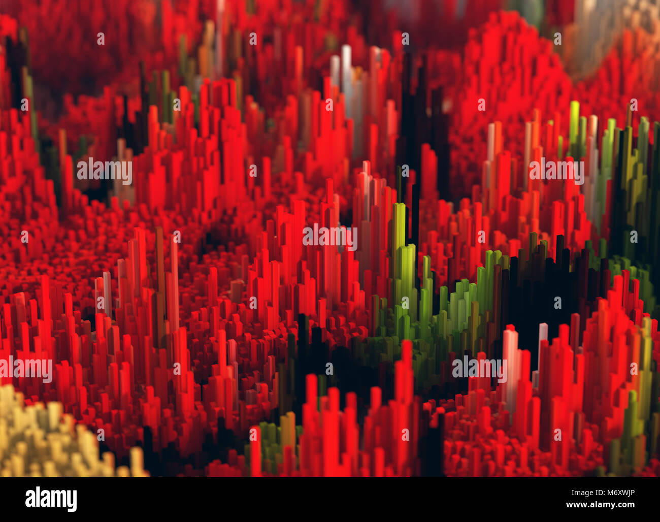 Many cubes composed of 3D mountain illustrator Stock Photo - Alamy