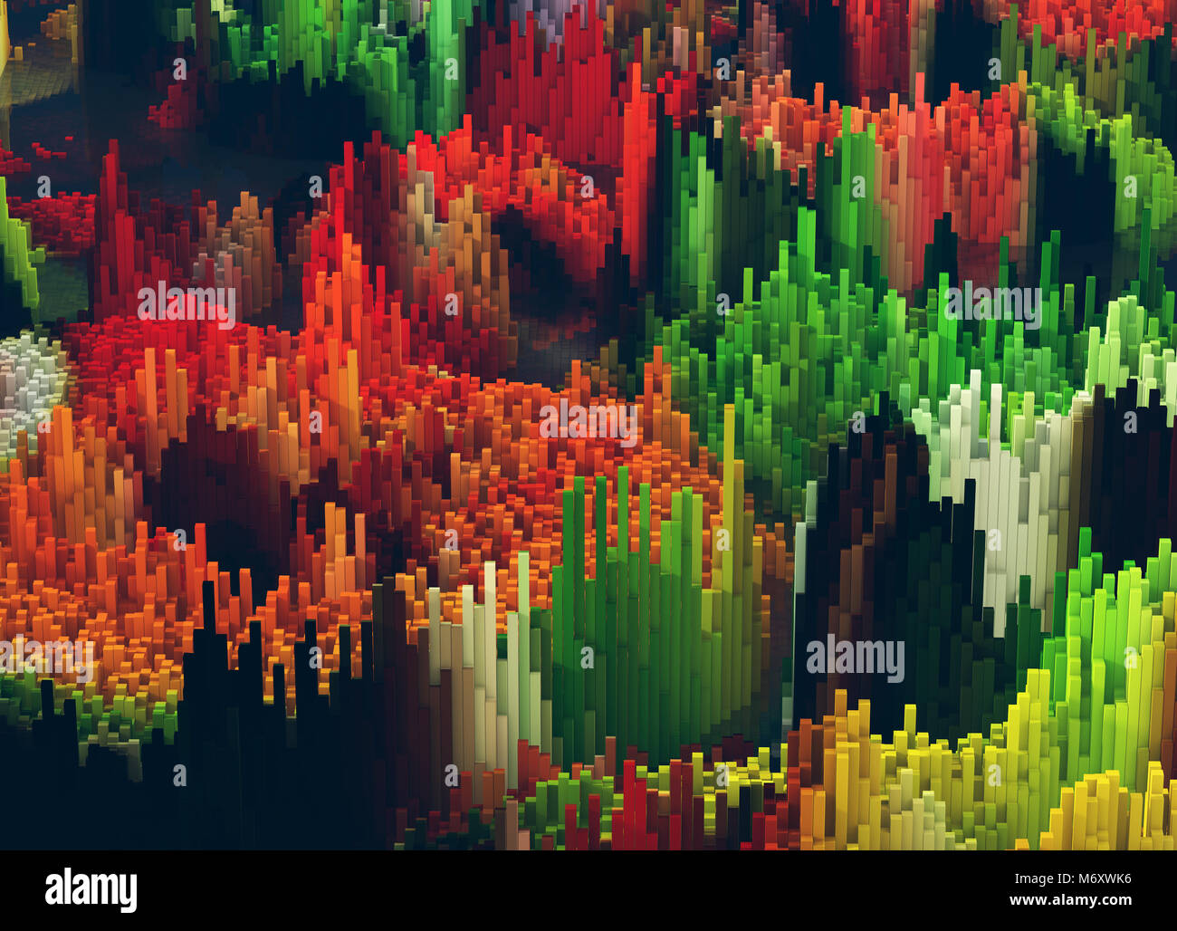 Many cubes composed of 3D mountain illustrator Stock Photo - Alamy