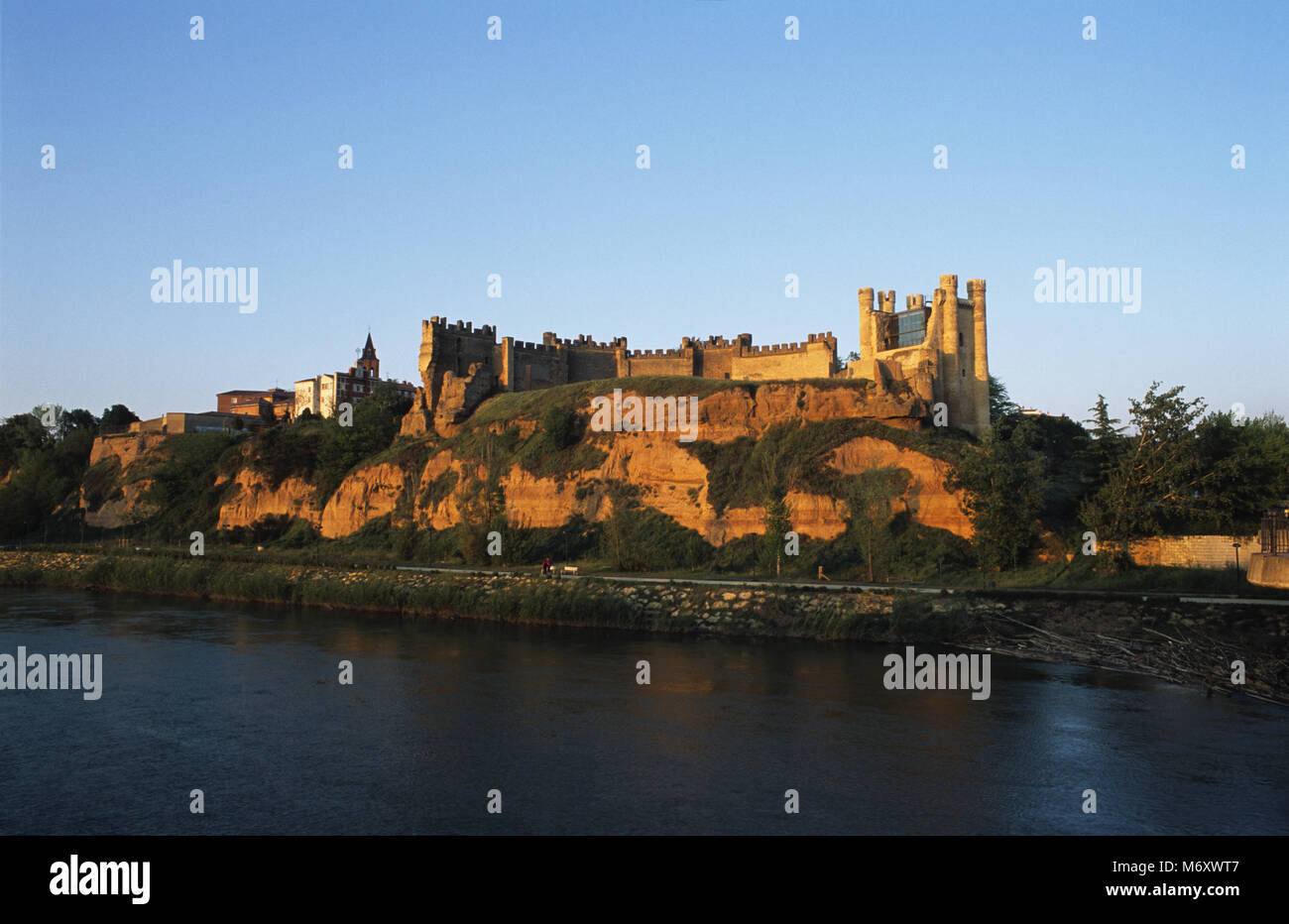 15th century castle ruins at Valencia De Don Juan on the Rio Esla river ...