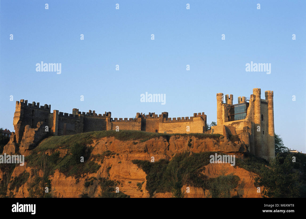 15th century castle ruins at Valencia De Don Juan on the Rio Esla river ...