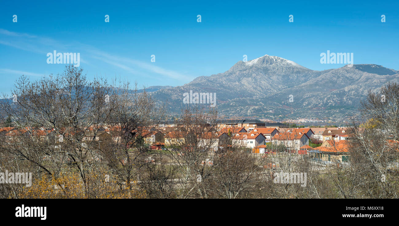 Views of the city of Cerceda, in the province of Madrid, Spain. In the ...