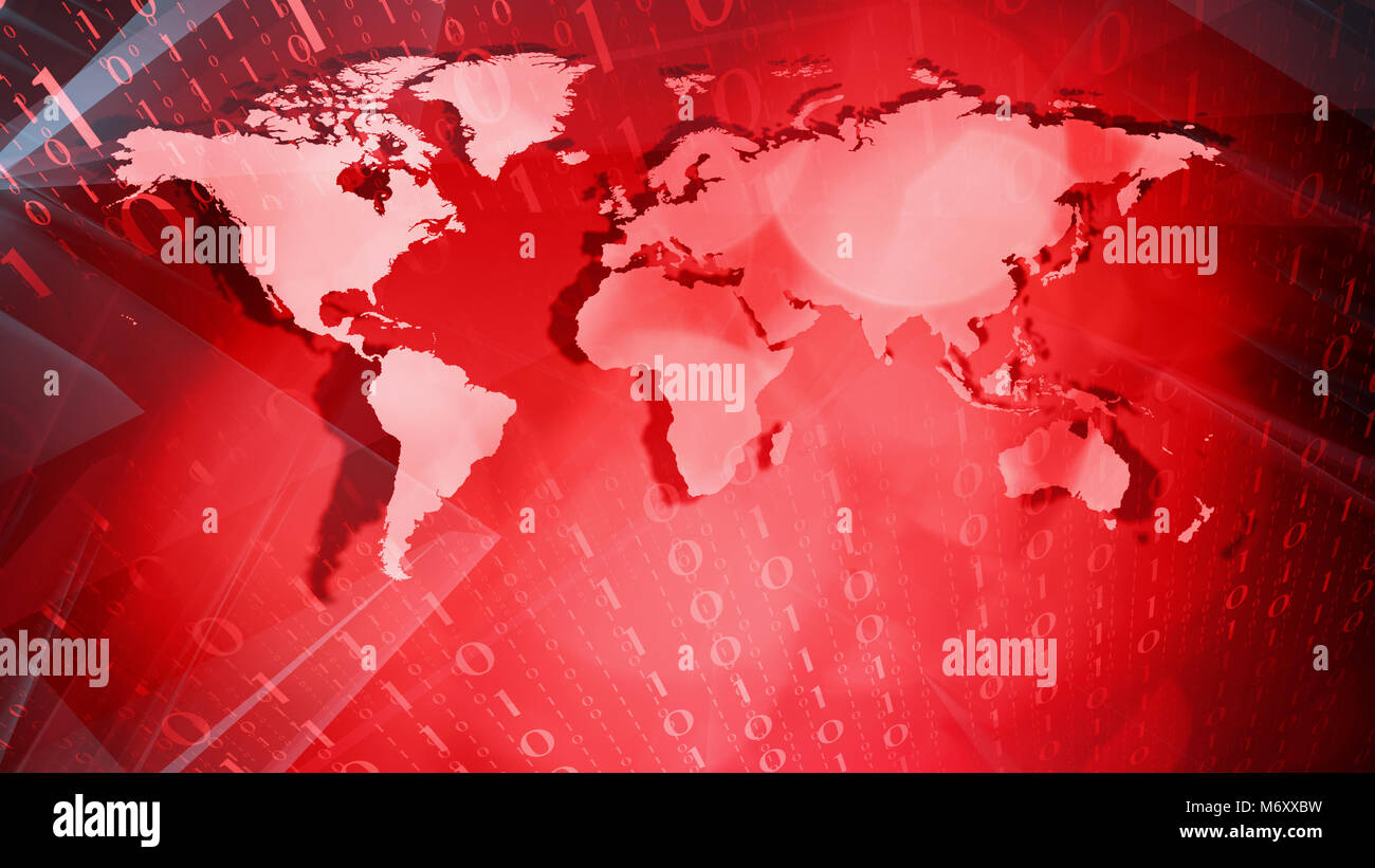 Cyber world communication red abstract background Stock Photo - Alamy