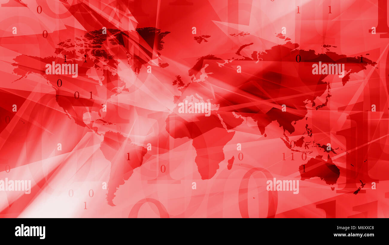 Big data cybersecurity in cyber world, red abstract background Stock ...