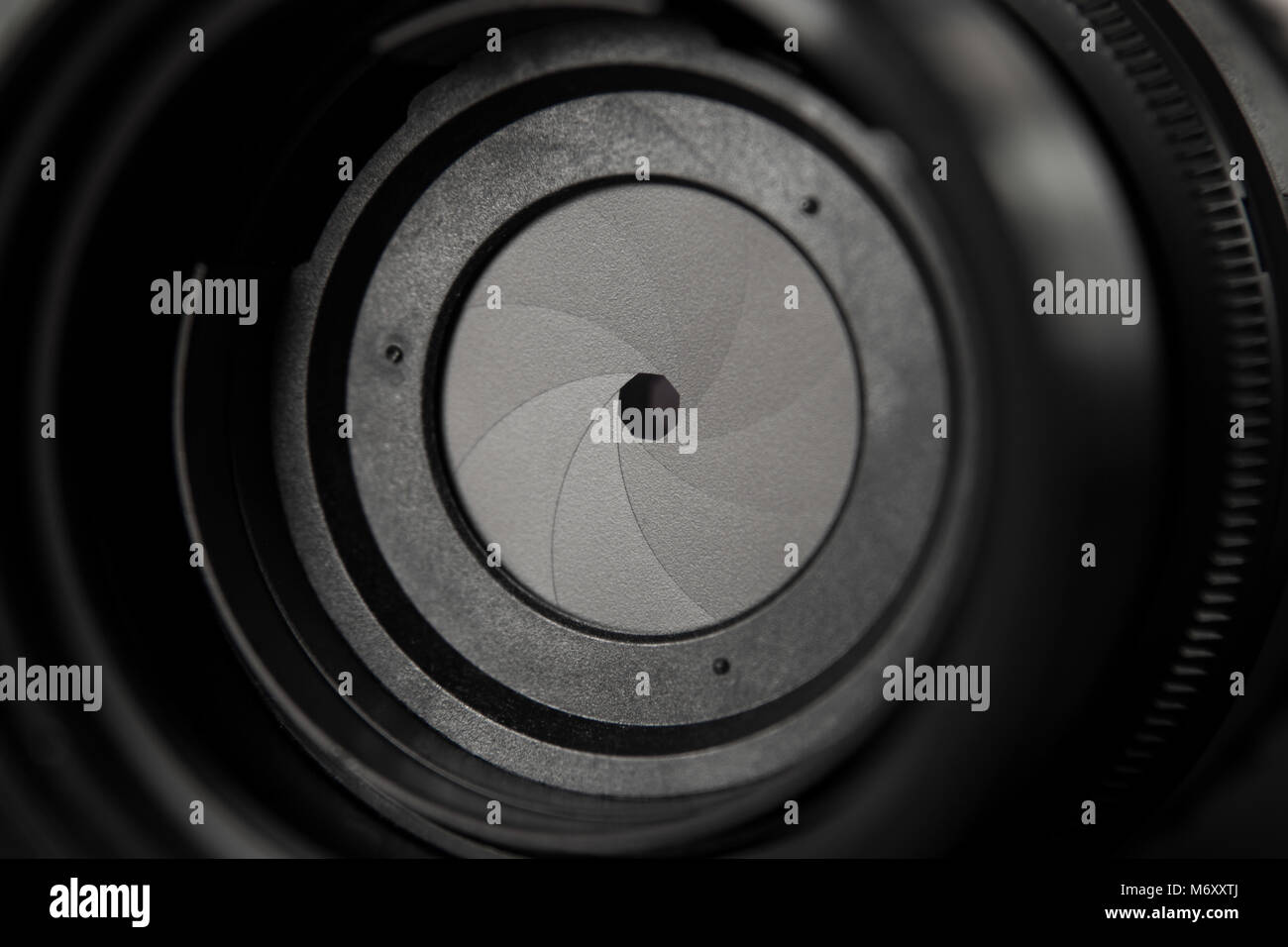 Lens aperture close-up Stock Photo - Alamy