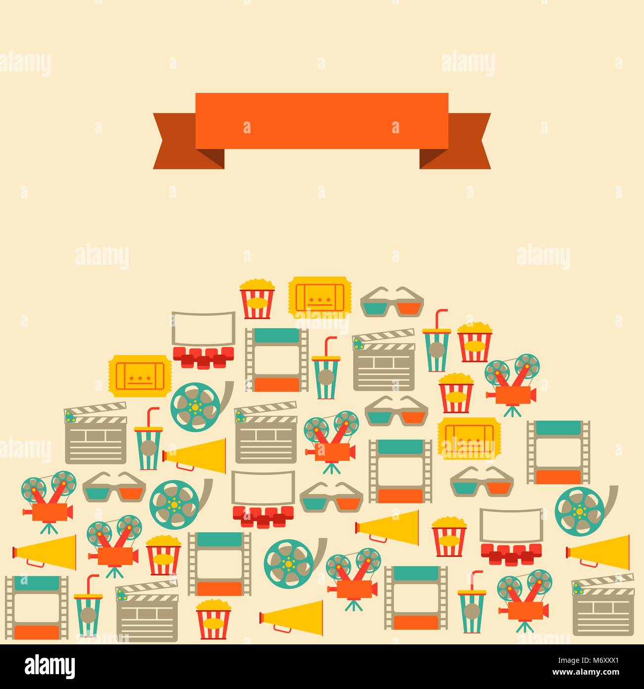 Retro cinema ticket film Stock Vector Images - Alamy