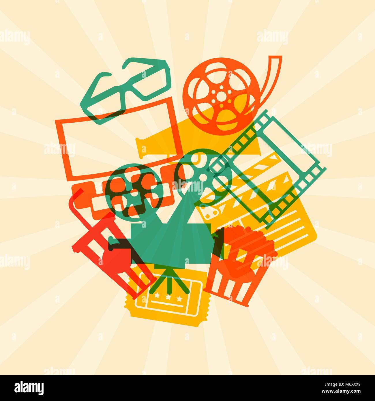Movie and cinema retro background Stock Vector Image & Art - Alamy