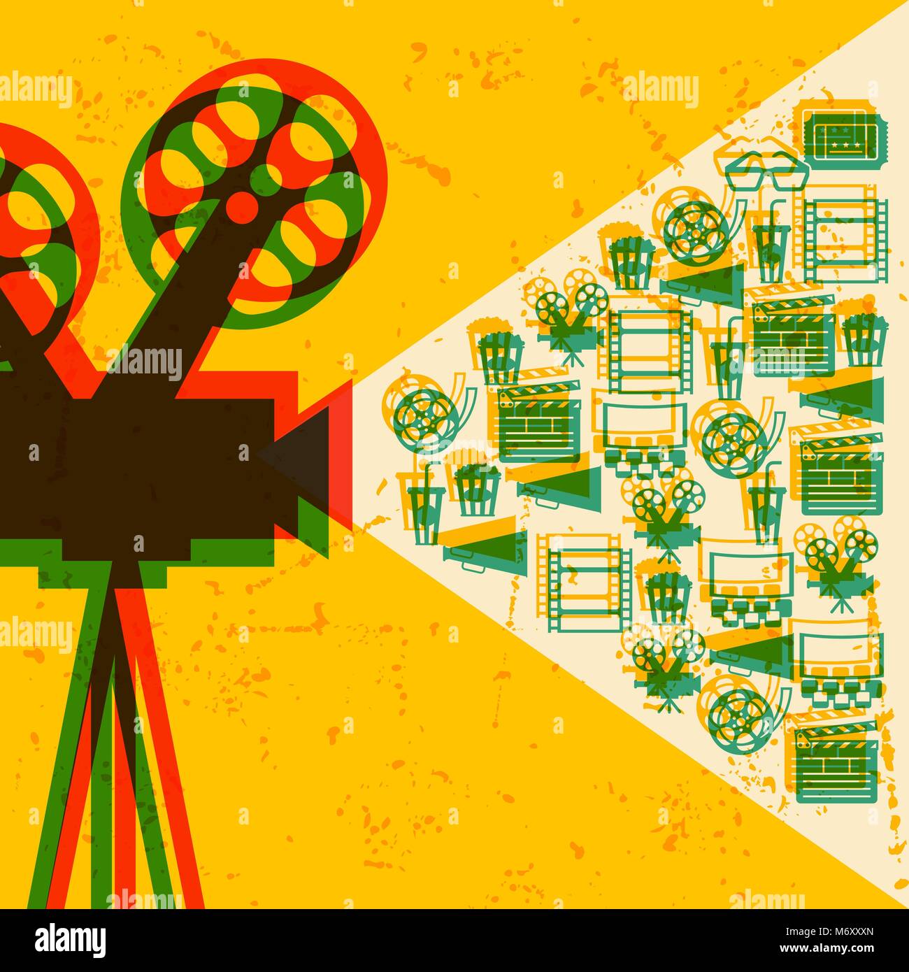 Retro cinema ticket film Stock Vector Images - Alamy