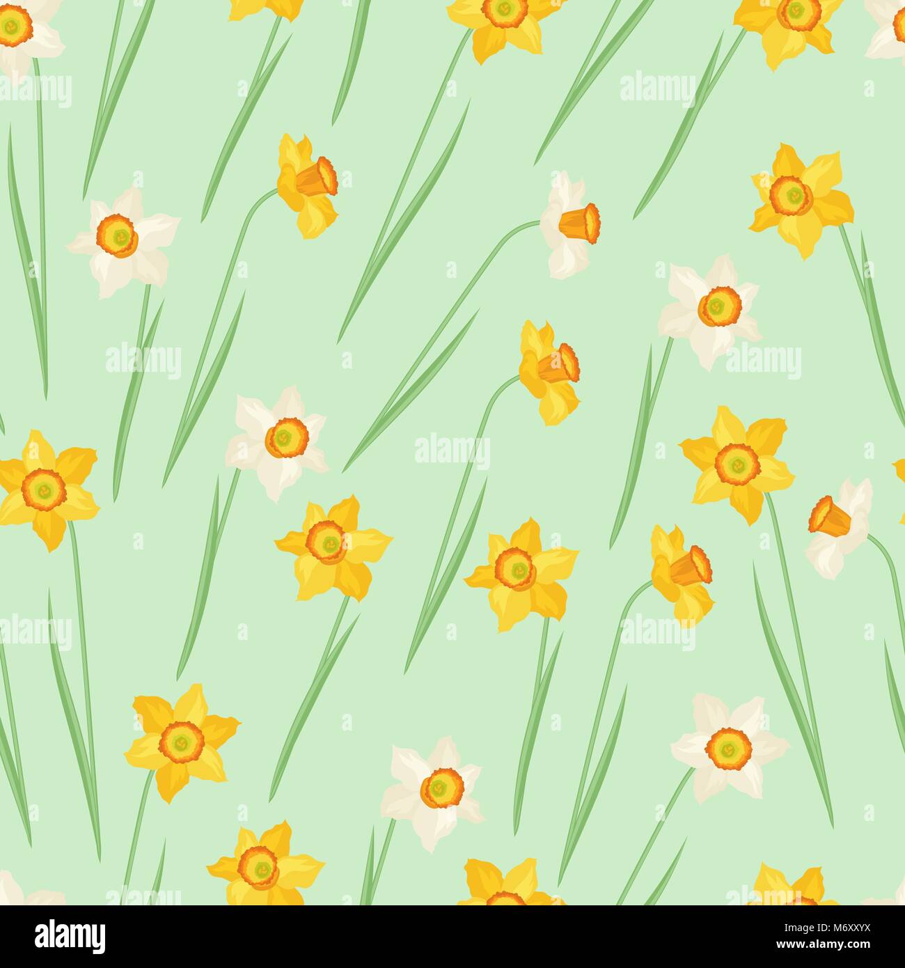 Spring flowers narcissus natural seamless pattern Stock Vector Image ...