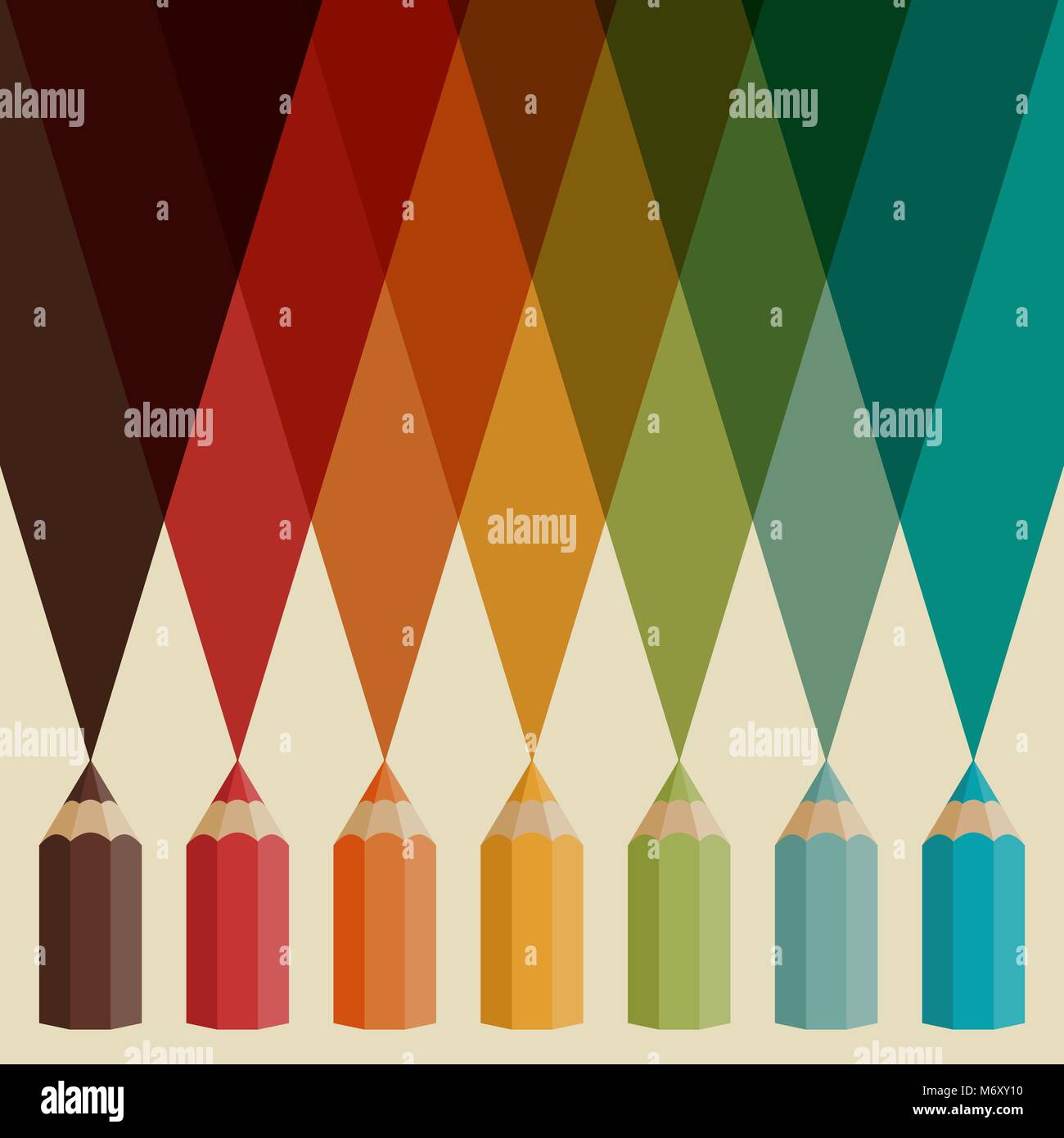 Creative background with colored pencils Stock Vector Image & Art - Alamy