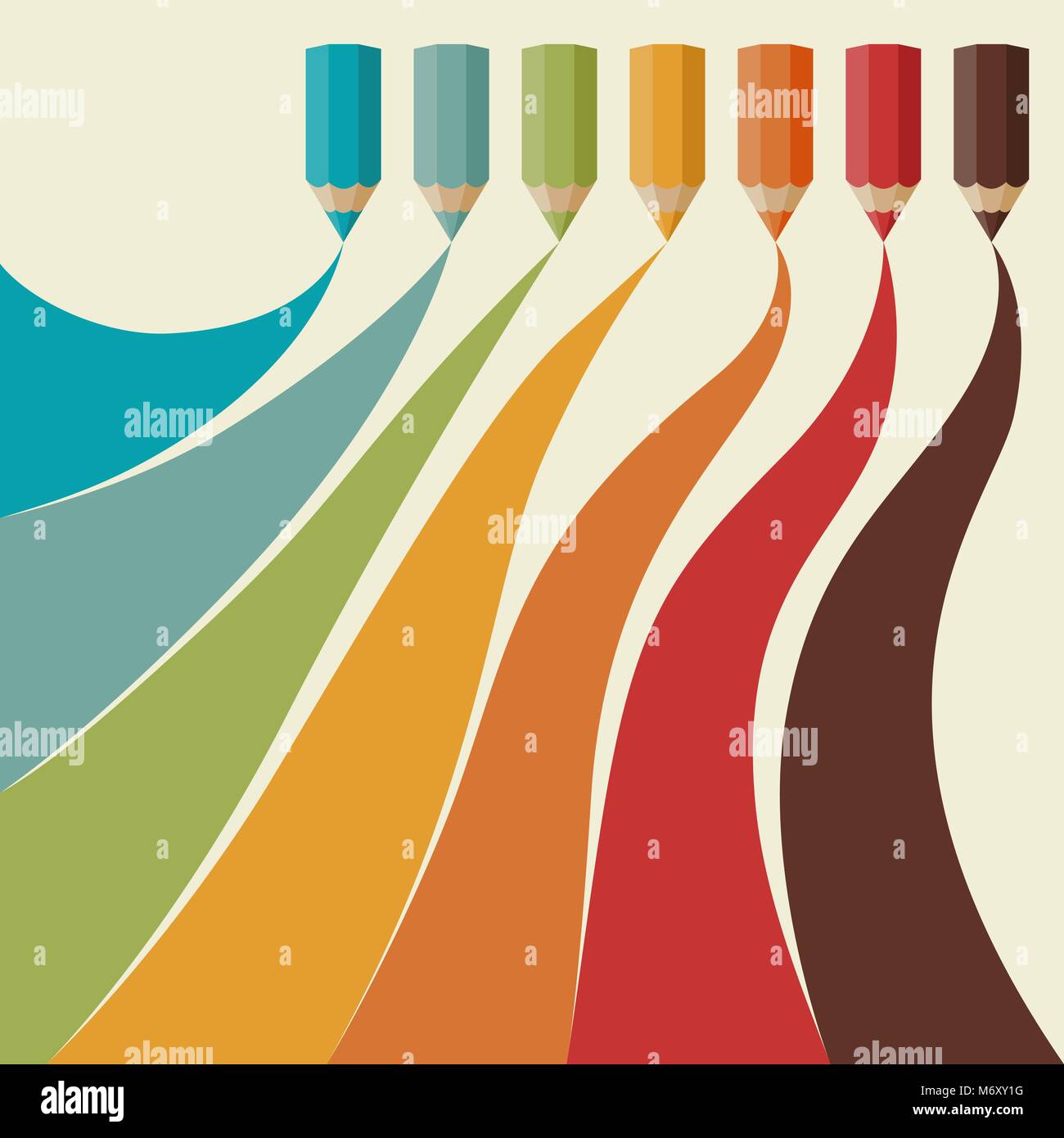 Creative background with colored pencils Stock Vector Image & Art - Alamy