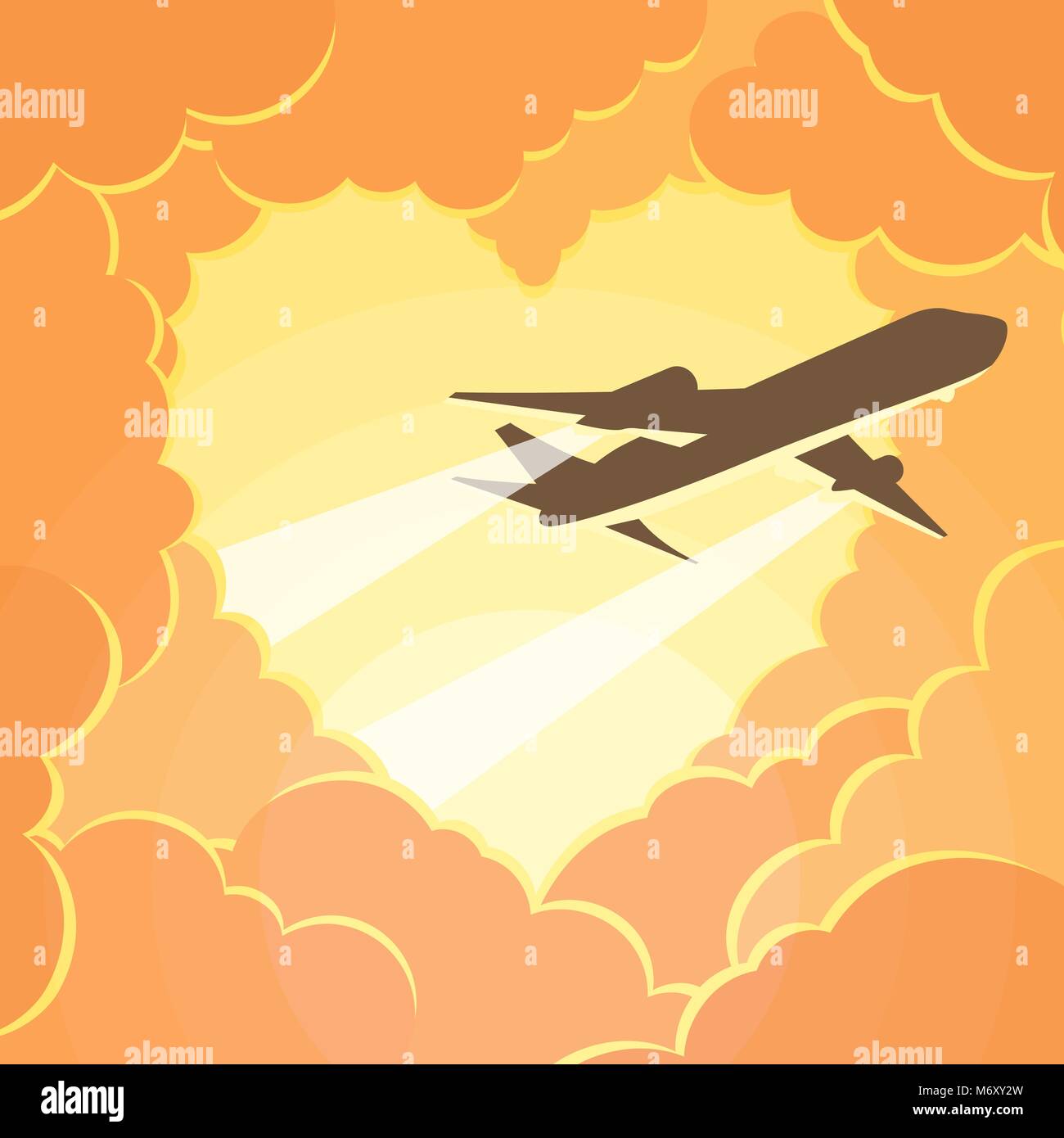 Plane in flight through Stock Vector Images - Alamy