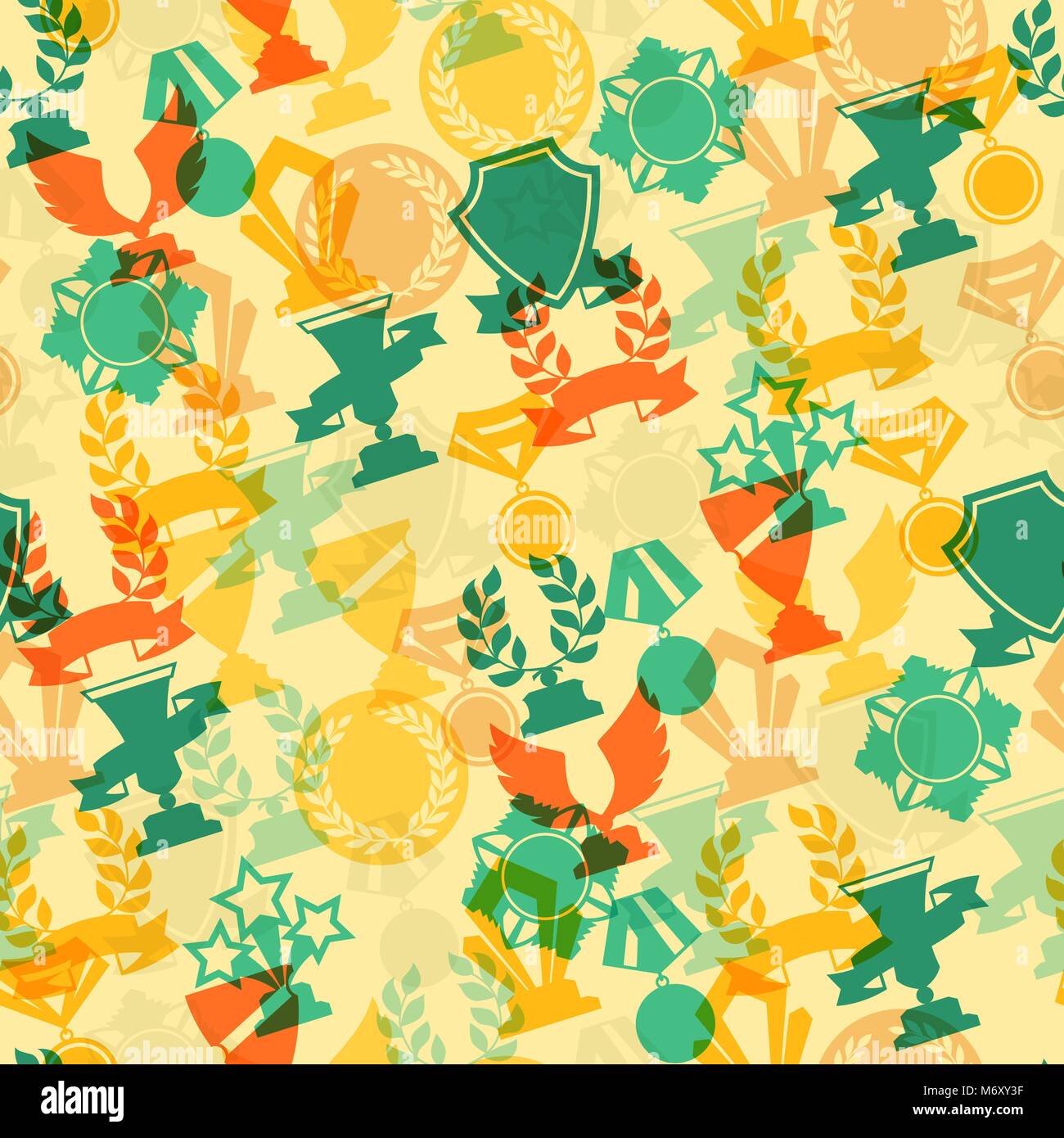 Seamless pattern with trophy and awards Stock Vector Image & Art - Alamy
