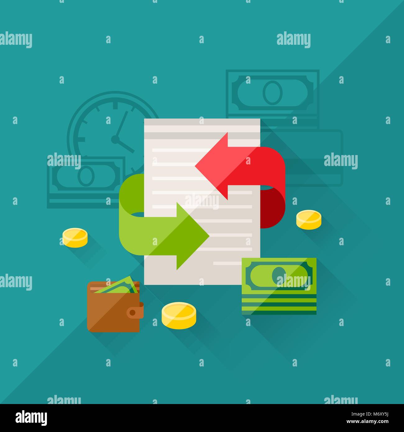 Illustration concept of refinance in flat design style Stock Vector ...