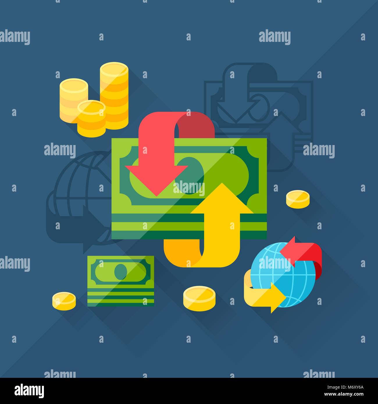 Illustration concept of exchange in flat design style Stock Vector ...