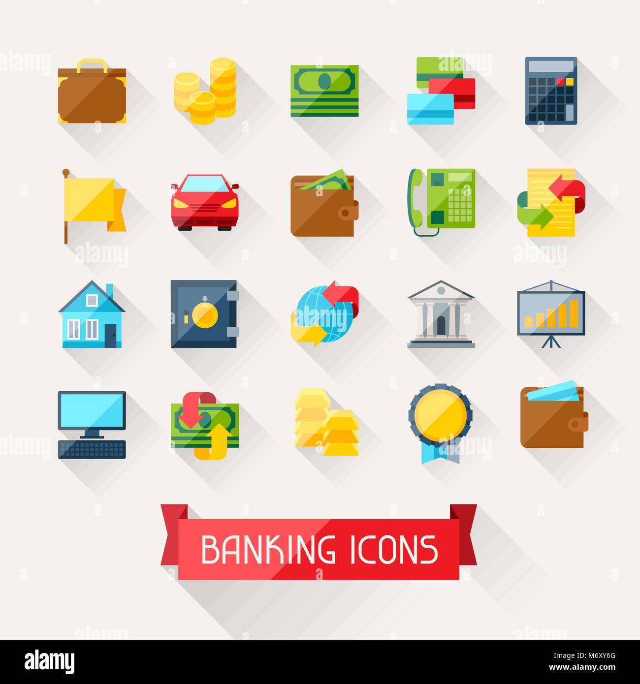 Bank Flat Icons