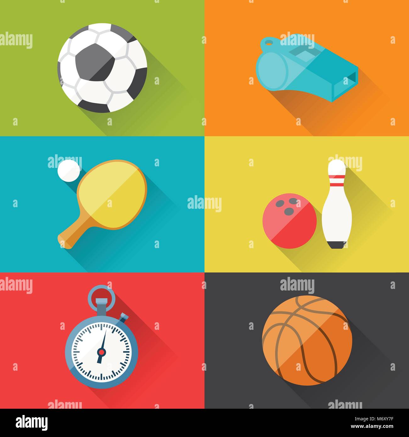 Sport icons in flat design style Stock Vector Image & Art - Alamy