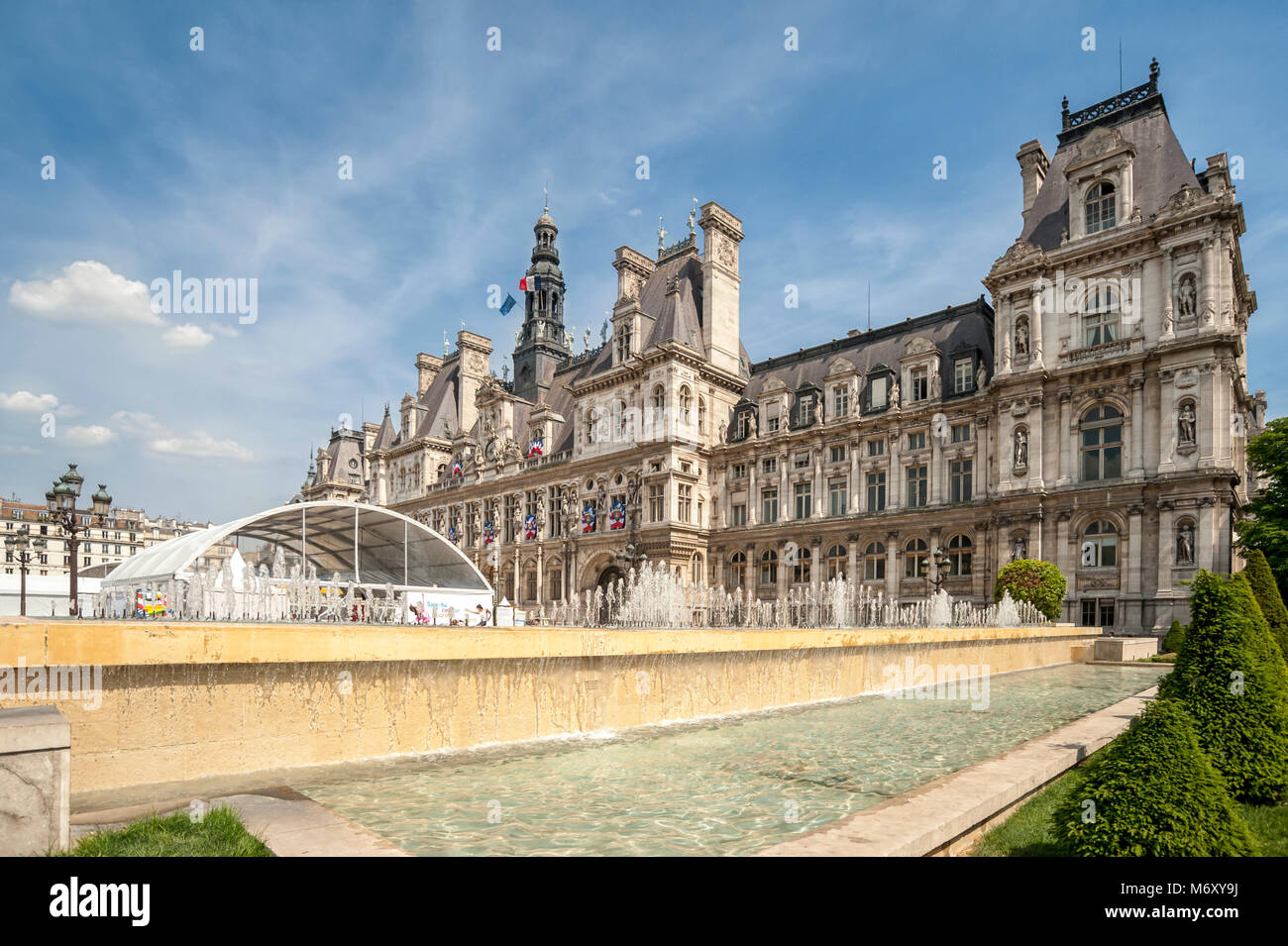 PARIS, FRANCE - MAY 06, 2011: Exterior view of the front facade of the ...