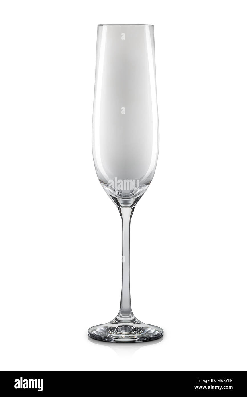 Empty champagne glass isolated on a white Stock Photo - Alamy