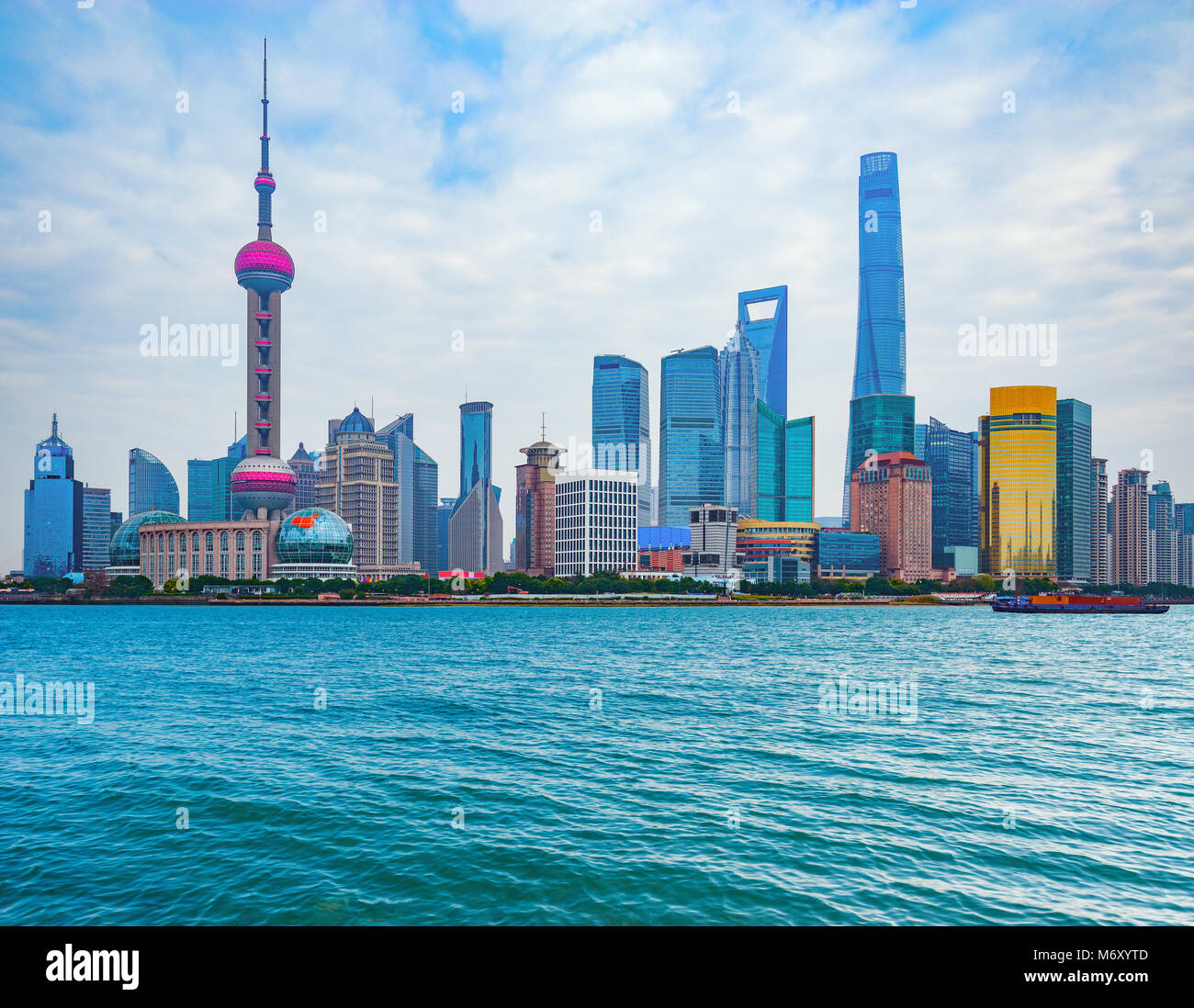 Shanghai city center skyline by the Huangpu River. China Stock Photo ...