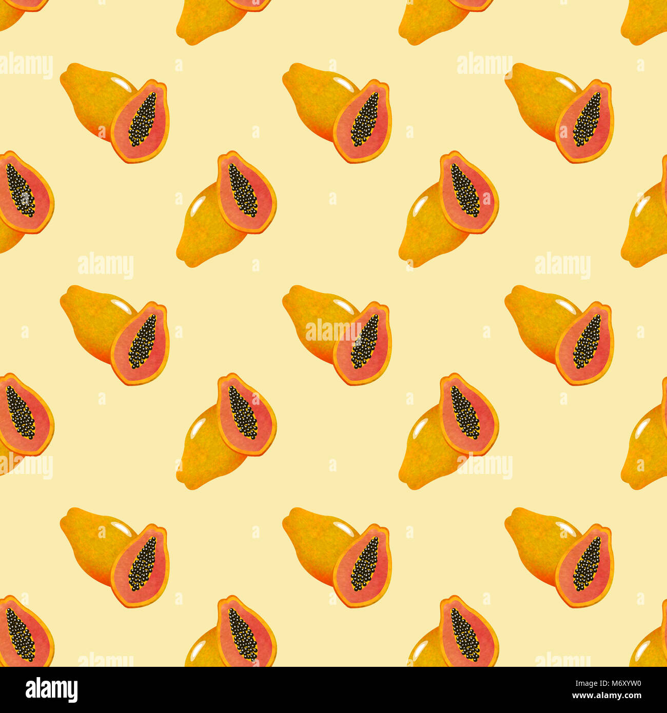 Seamless background image colorful watercolor texture tropical fruit ...