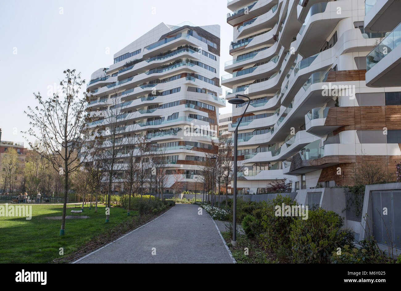 MILAN, ITALY, MARCH 28, 2017 - New modern residential building houses ...