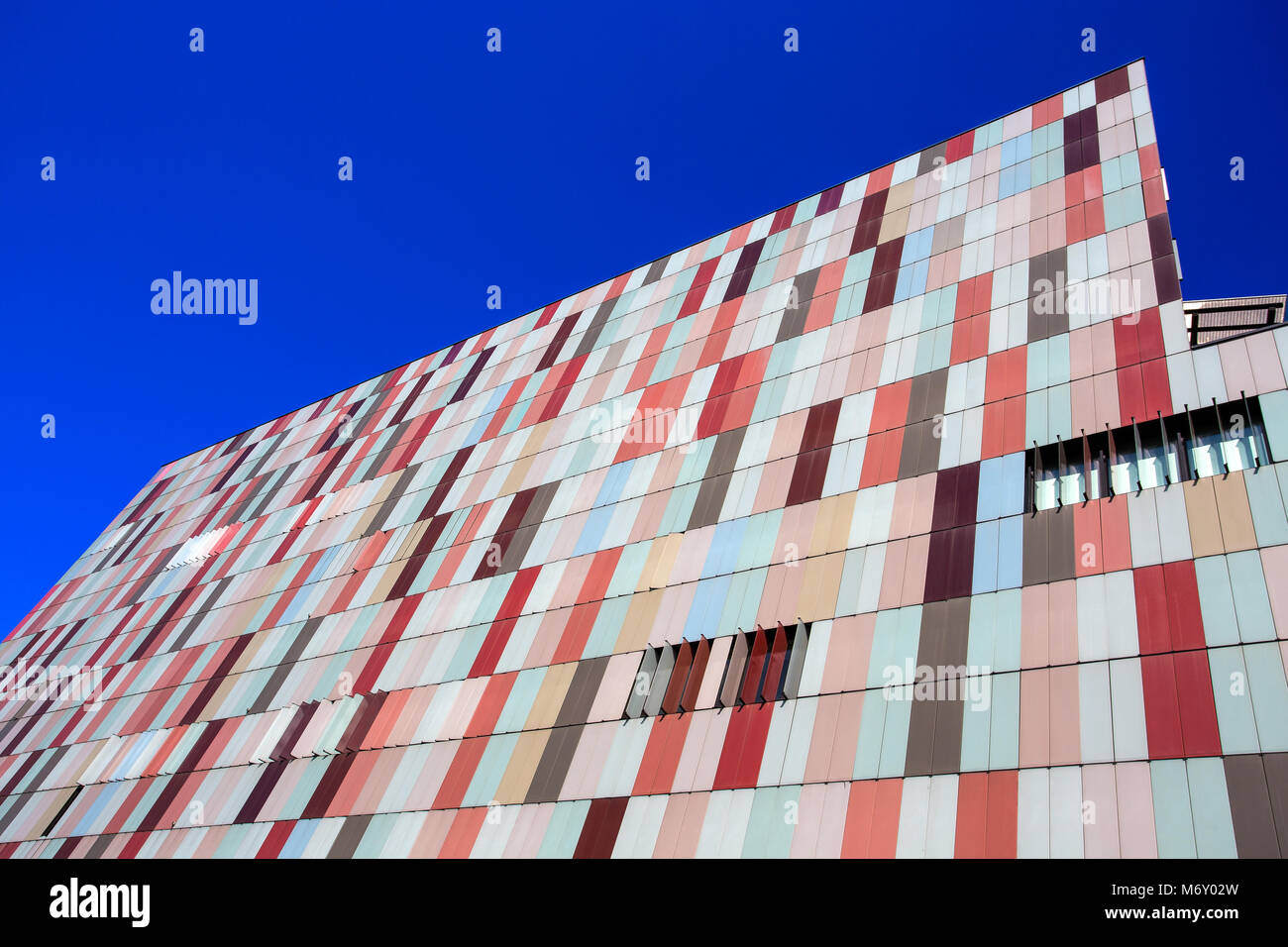 MILAN, ITALY, MARCH 28, 2017 - Exterior colorful of a modern office ...