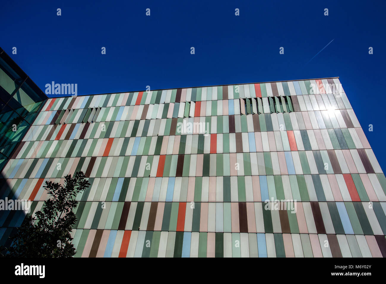 MILAN, ITALY, MARCH 28, 2017 - Exterior colorful of a modern office ...