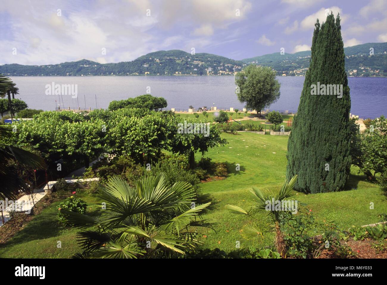 Lombardy (Italy), panorama of Maggiore Lake from Ranco village (Varese ...
