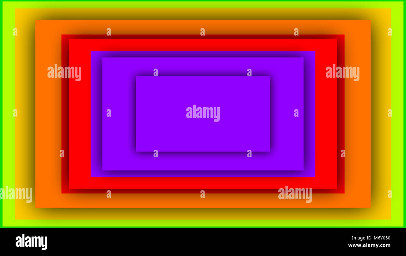 An optical art 3d illustration of colorful rectangles inserted in each ...