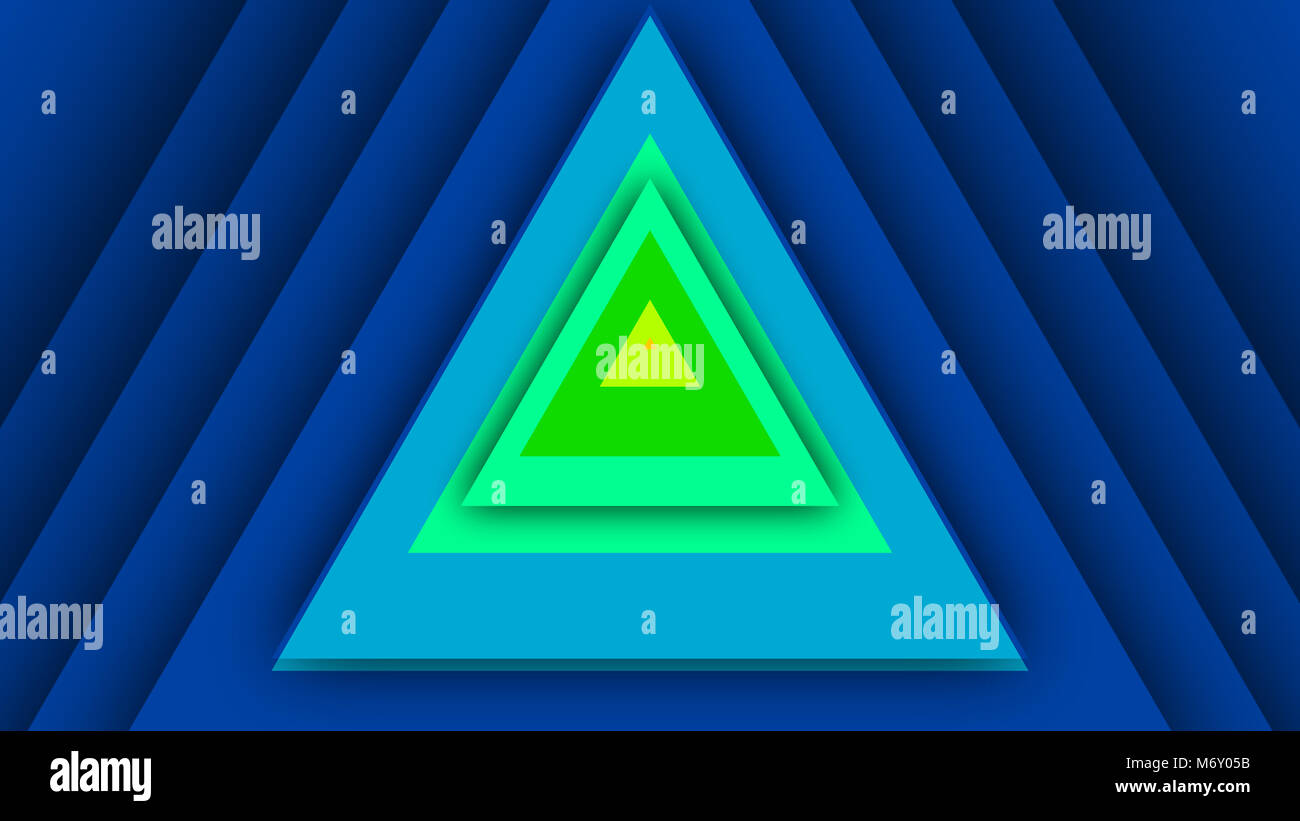 A geometric 3d illustration of colorful equilateral triangles inserted ...