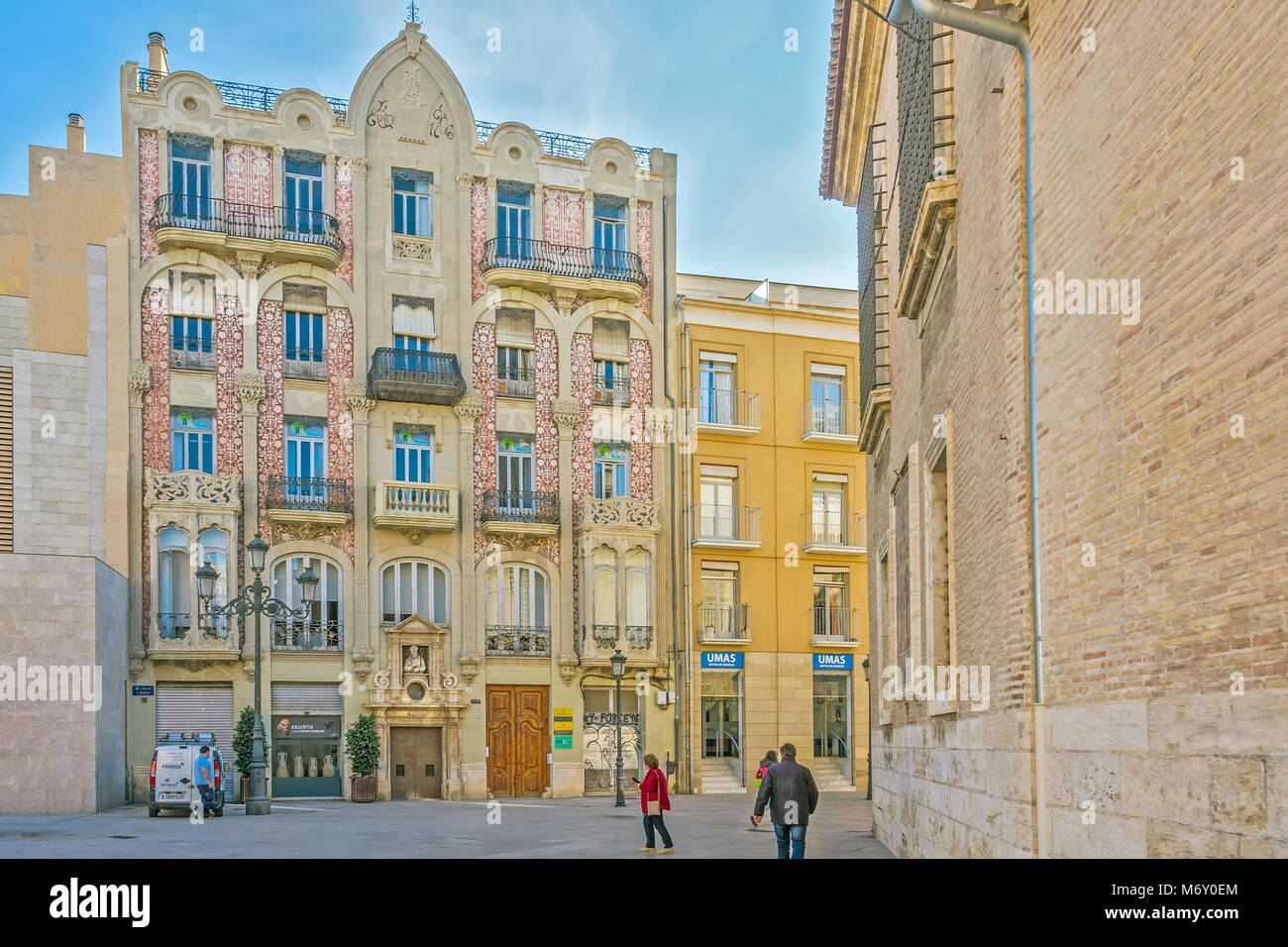 Colourful Tiled Building, Old Town, Valencia, Spain Stock Photo - Alamy