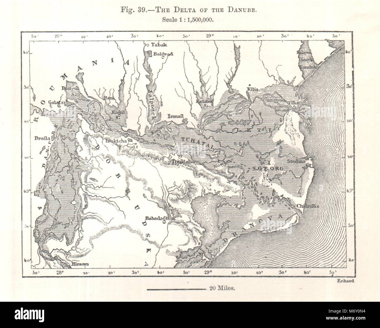 Danube map century hi-res stock photography and images - Alamy